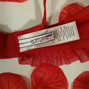 La SENZA | Intimates & Sleepwear | La Senza Red Sequin White Fur Pushup ...